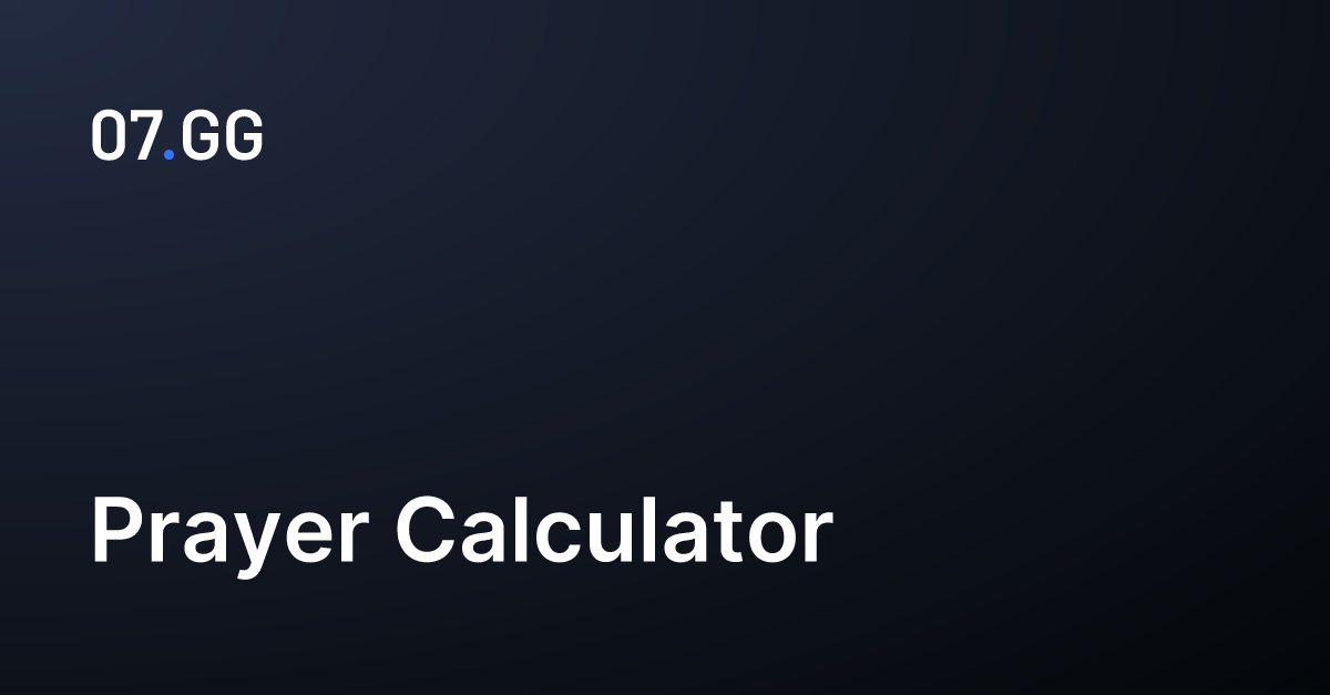Prayer Calculator
