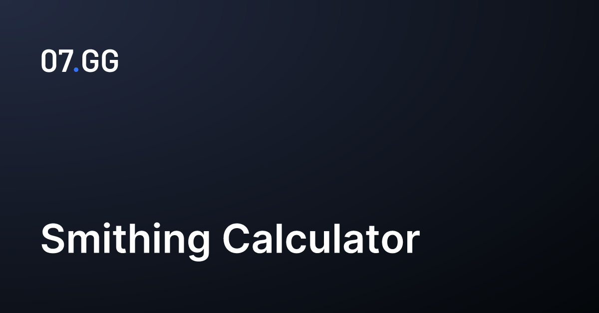 Smithing Calculator
